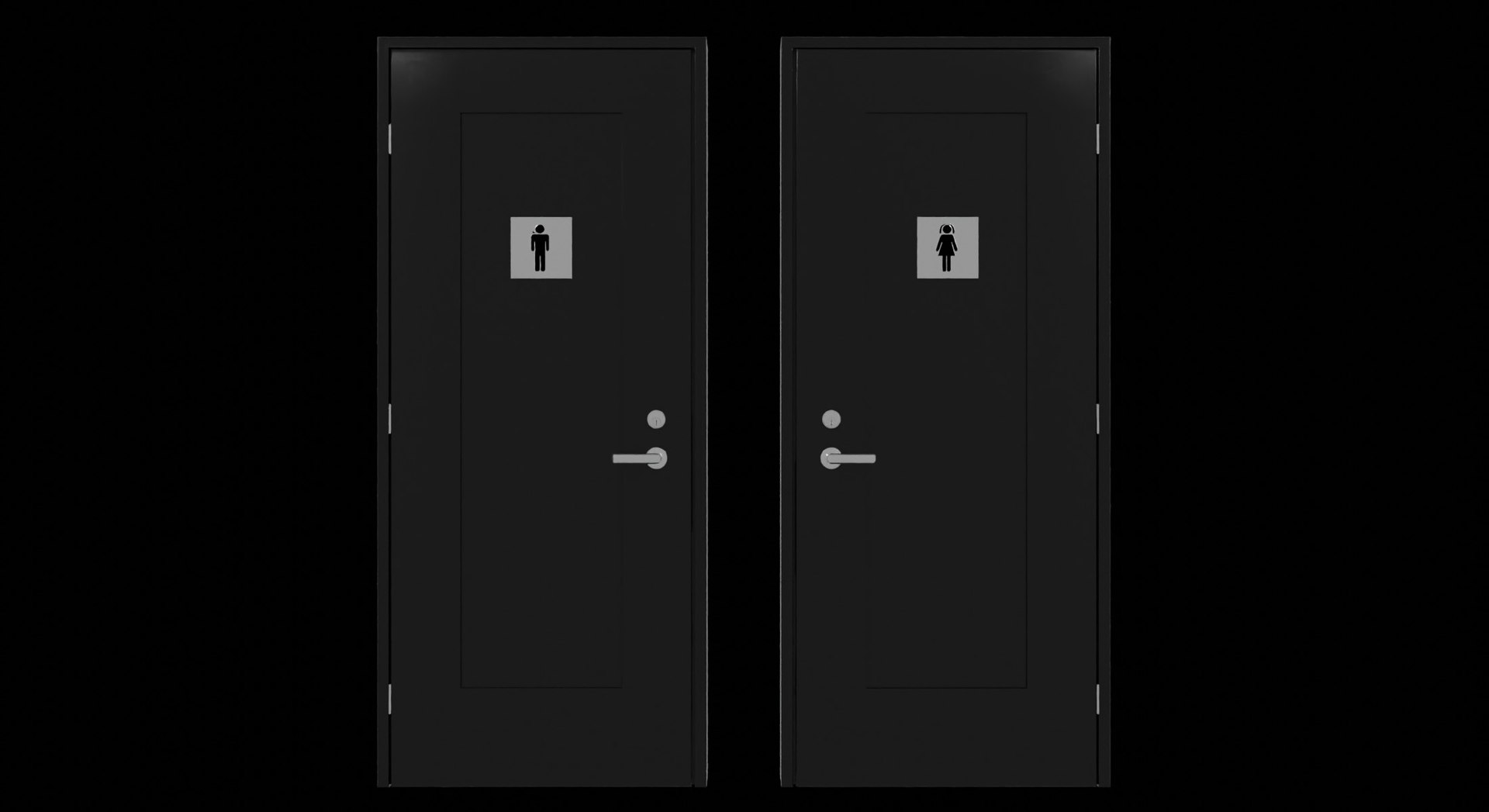 Restroom Doors Model - TurboSquid 2244123