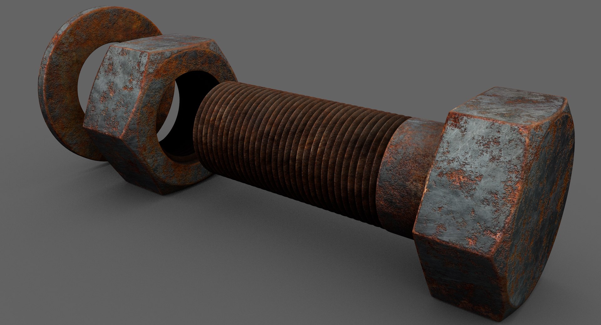 Bolt nut rust 3D model - TurboSquid 1192395