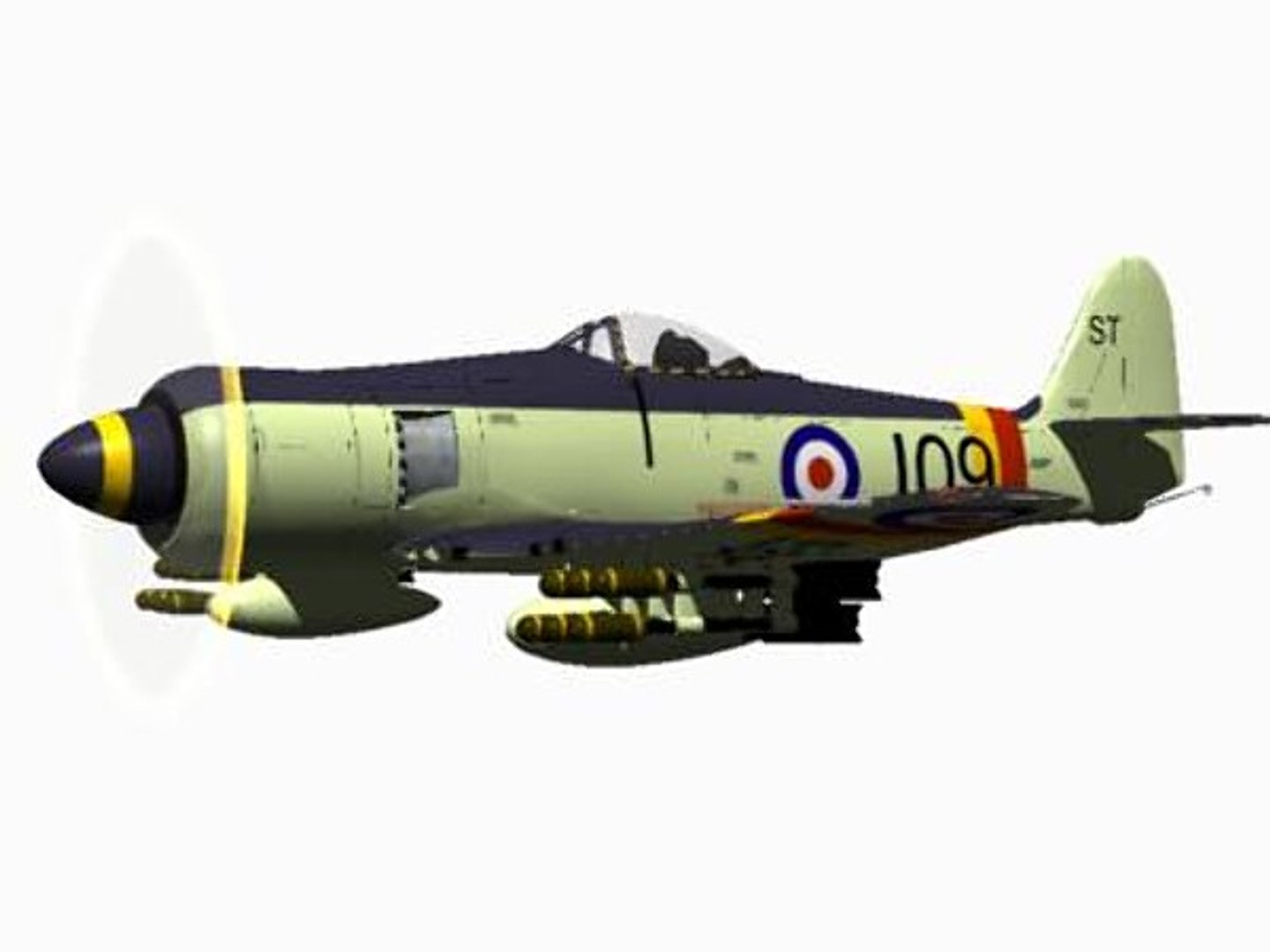 Hawker Sea Fury Fighters 3d Model