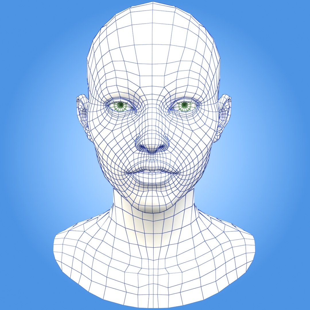 3d Model Polygonal Female Head