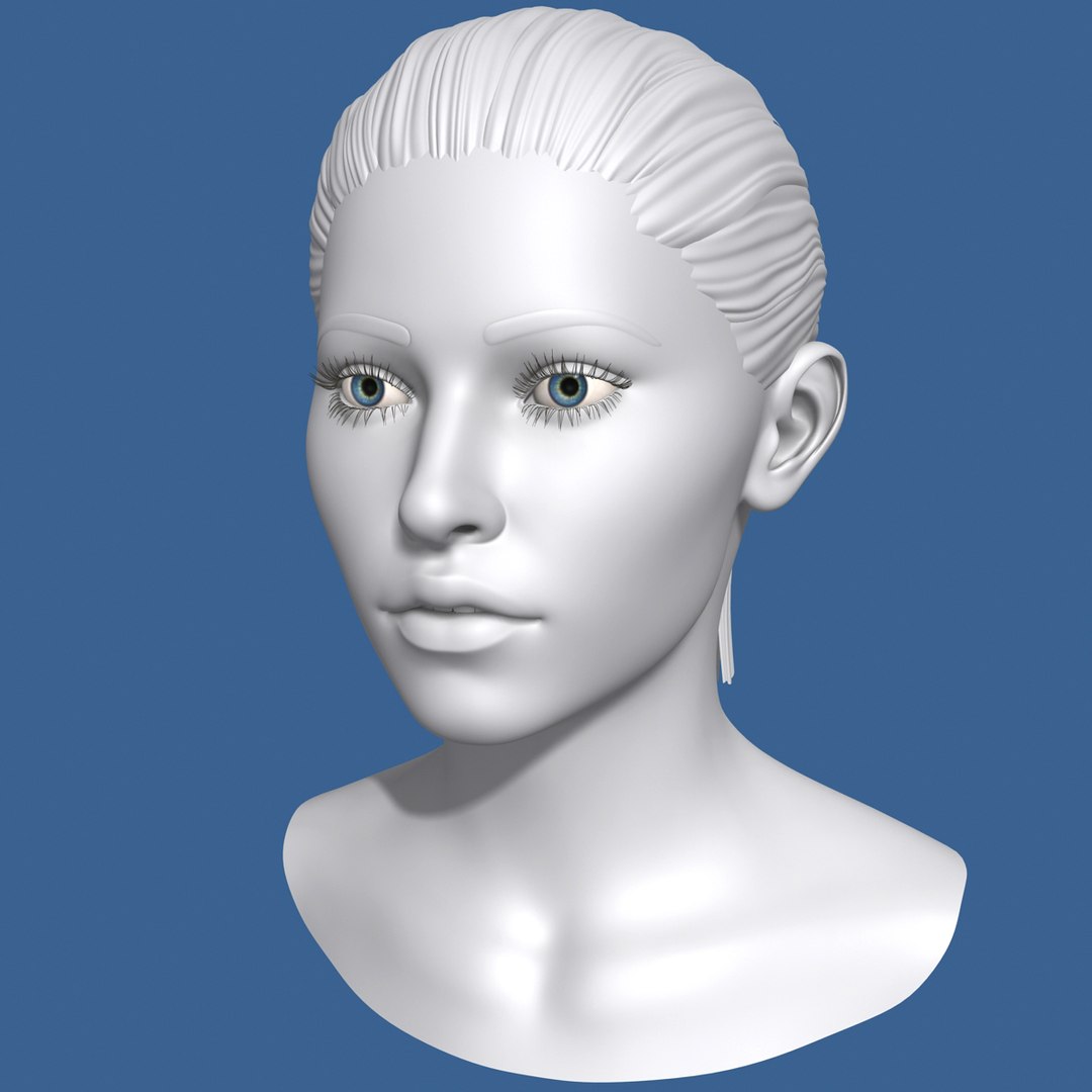 3d Model Polygonal Female Head