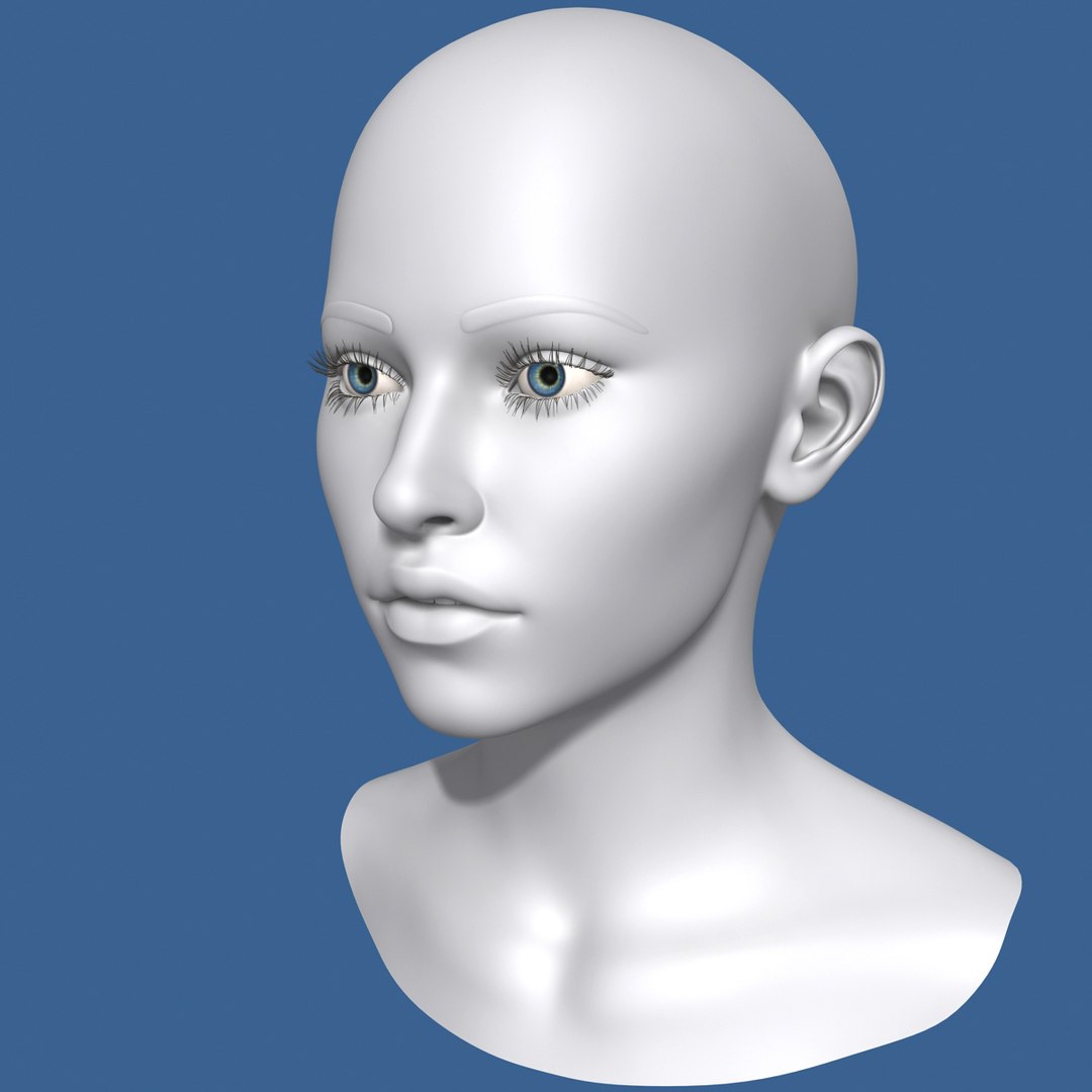 3d Model Polygonal Female Head