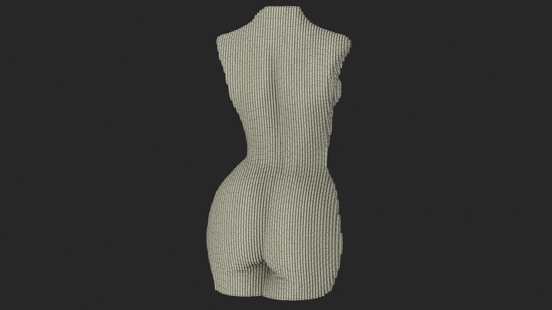 3D Parametric Woman Body White Painted Wood - TurboSquid 2398090