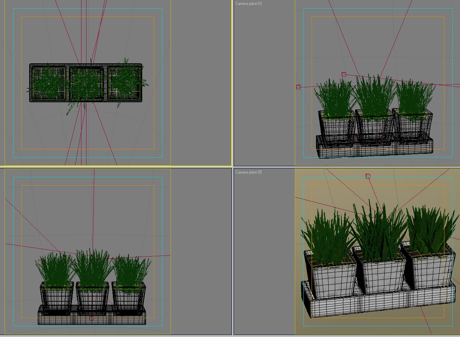 3ds Max Plant Realistic Flowerpot