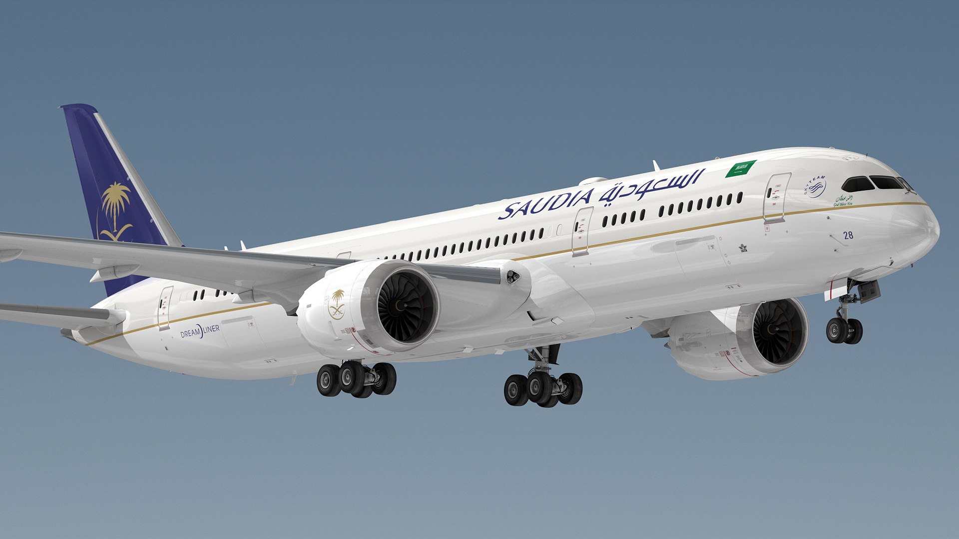 3D Model Boeing 787-9 Saudi Arabian Airlines - TurboSquid 2000905
