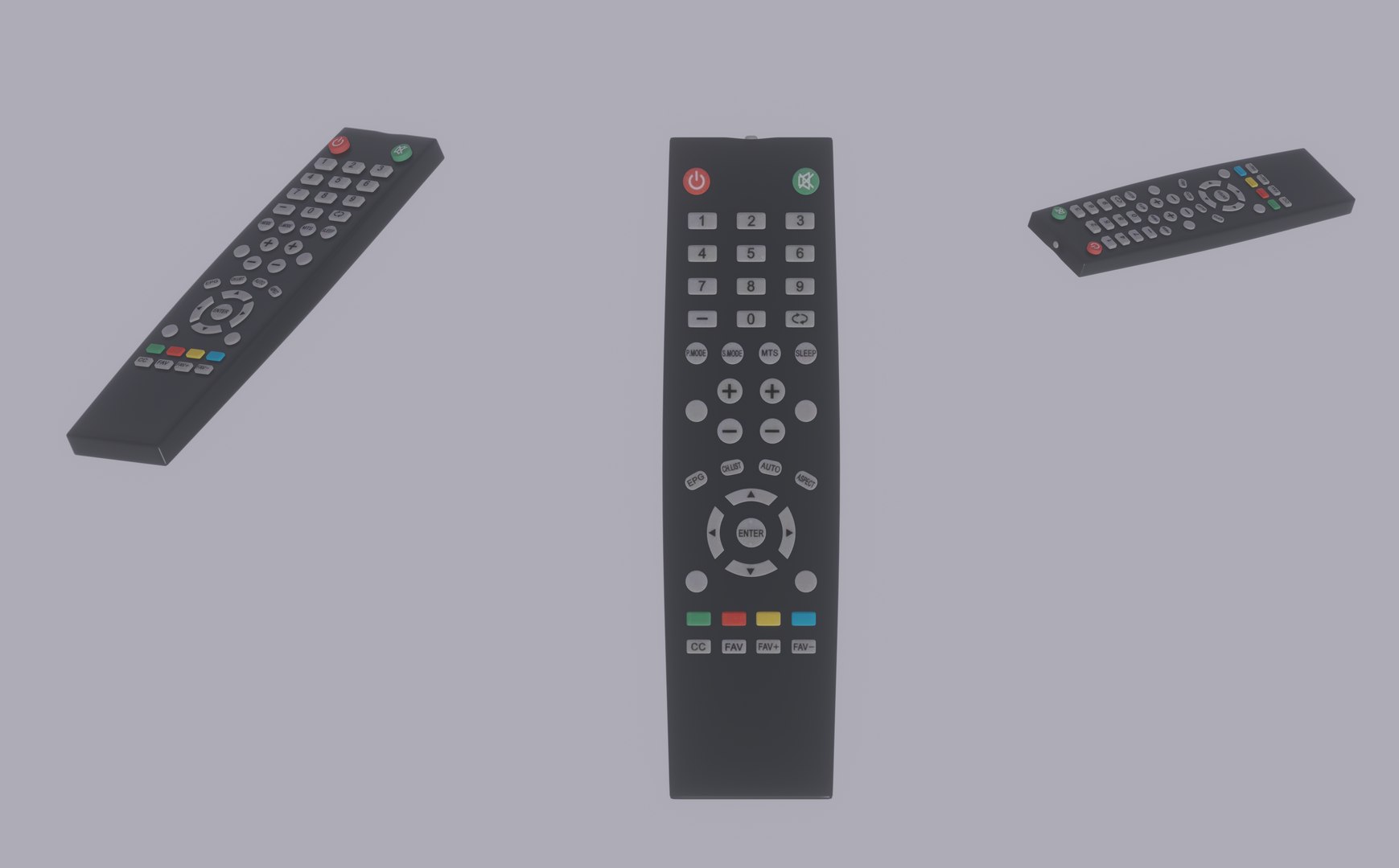 3D TV Remote Control - TurboSquid 2196606