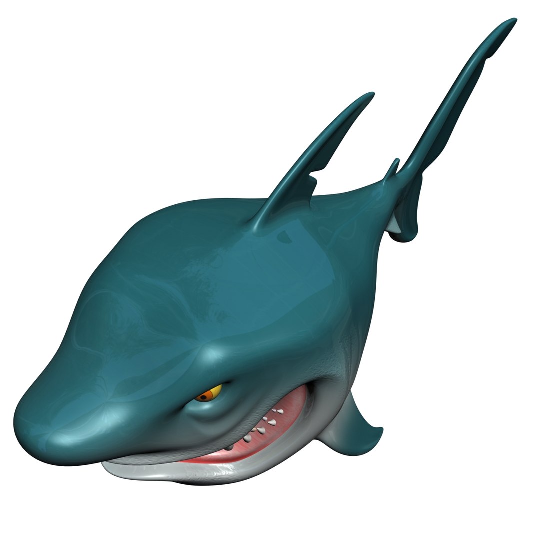 Cartoon Shark Rigged Animation 3d Model