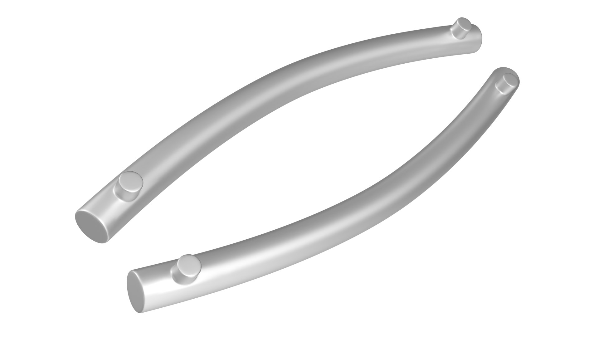 3D Door Handles Thin Oval Metal - TurboSquid 2235925