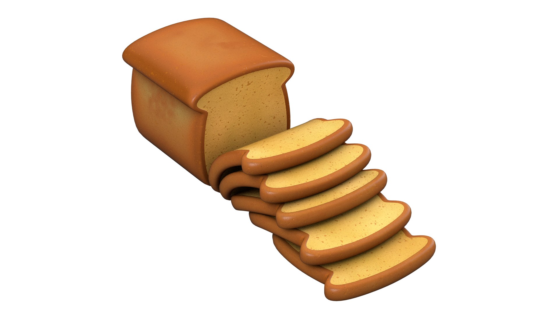 Cartoon Bread Model - TurboSquid 2053670