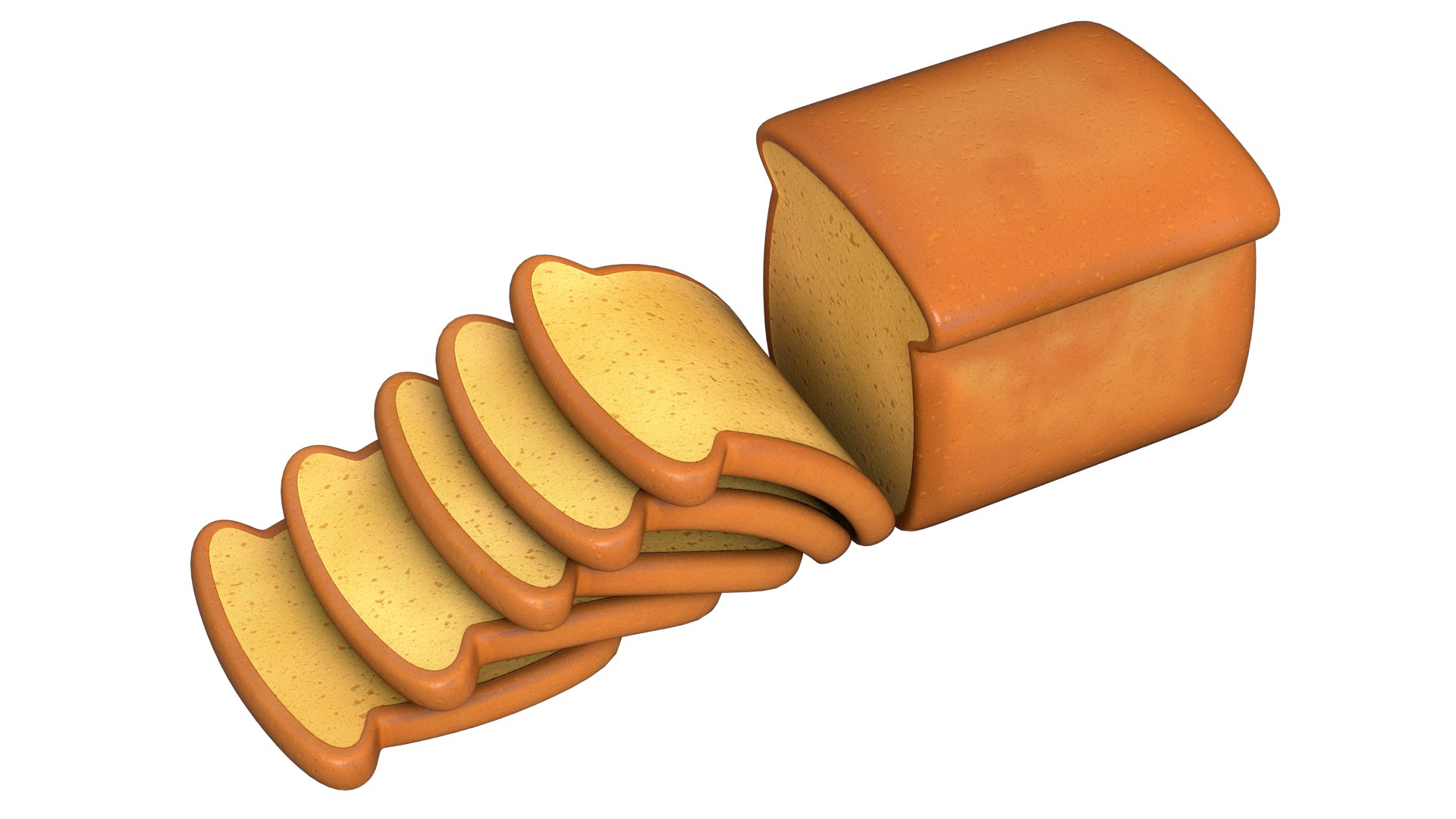 Cartoon Bread Model - TurboSquid 2053670
