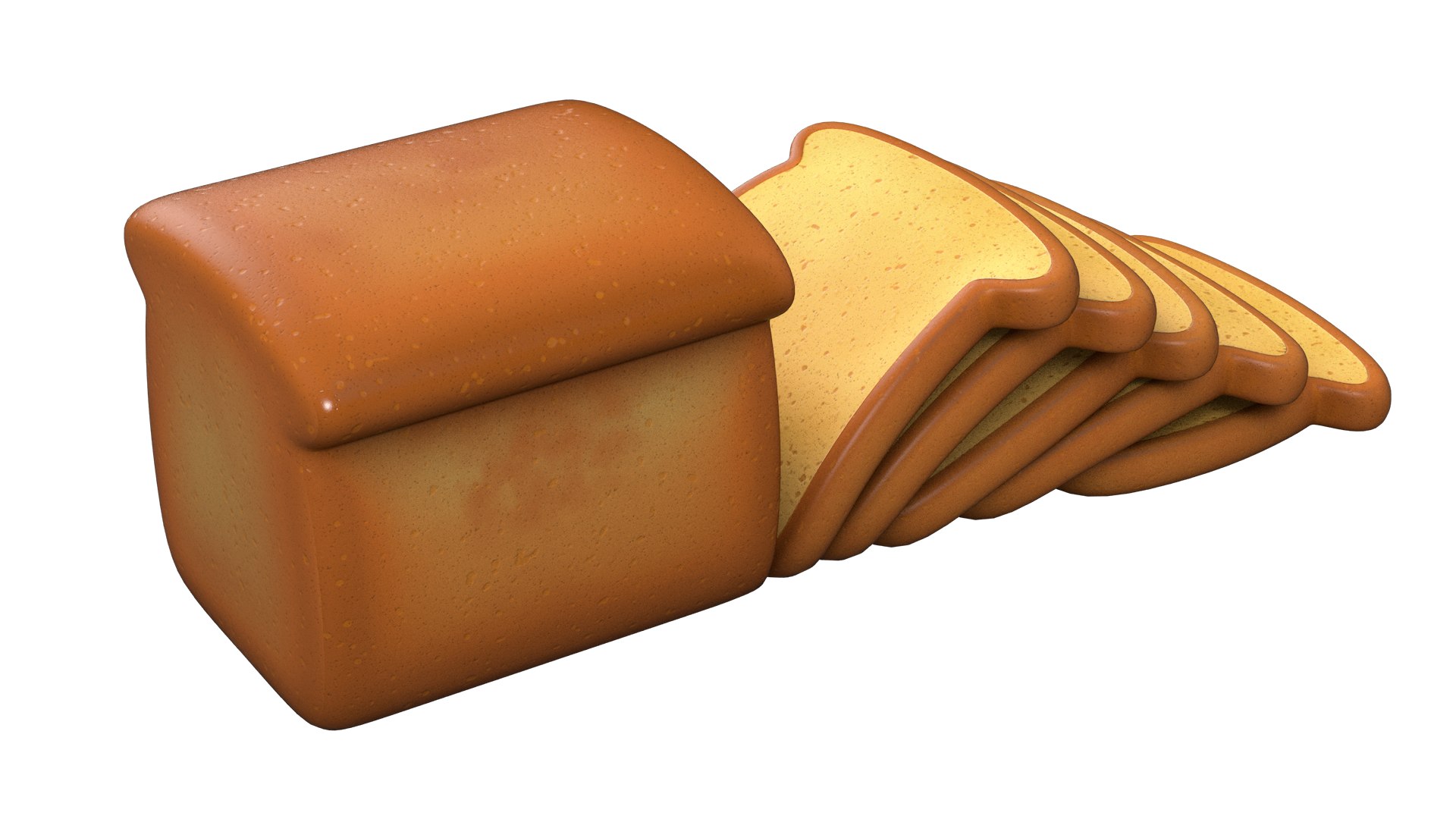 Cartoon Bread Model - TurboSquid 2053670