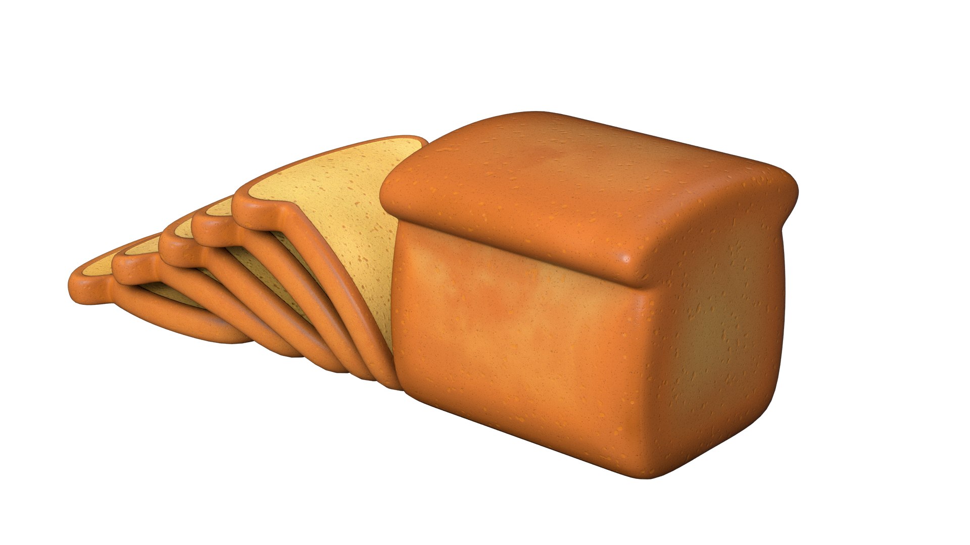 Cartoon Bread Model - TurboSquid 2053670