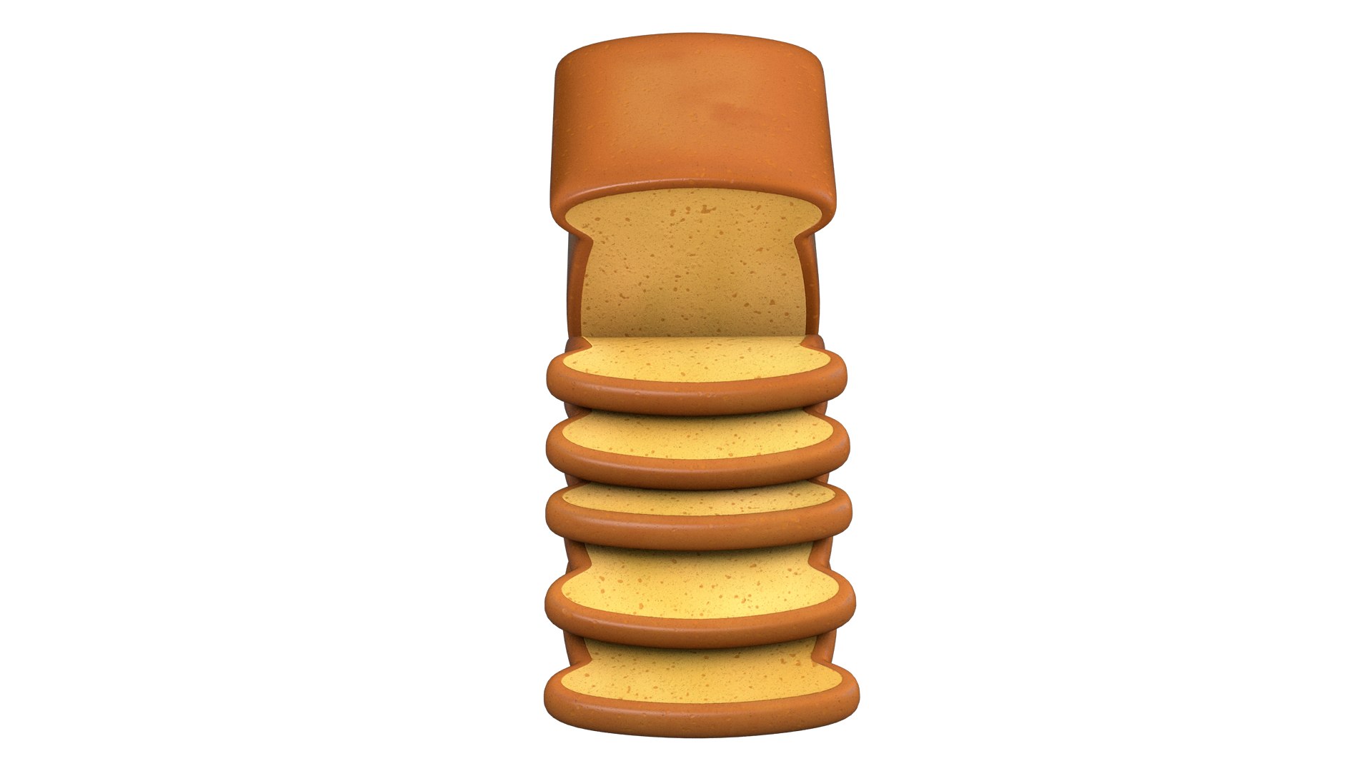 Cartoon Bread Model - TurboSquid 2053670