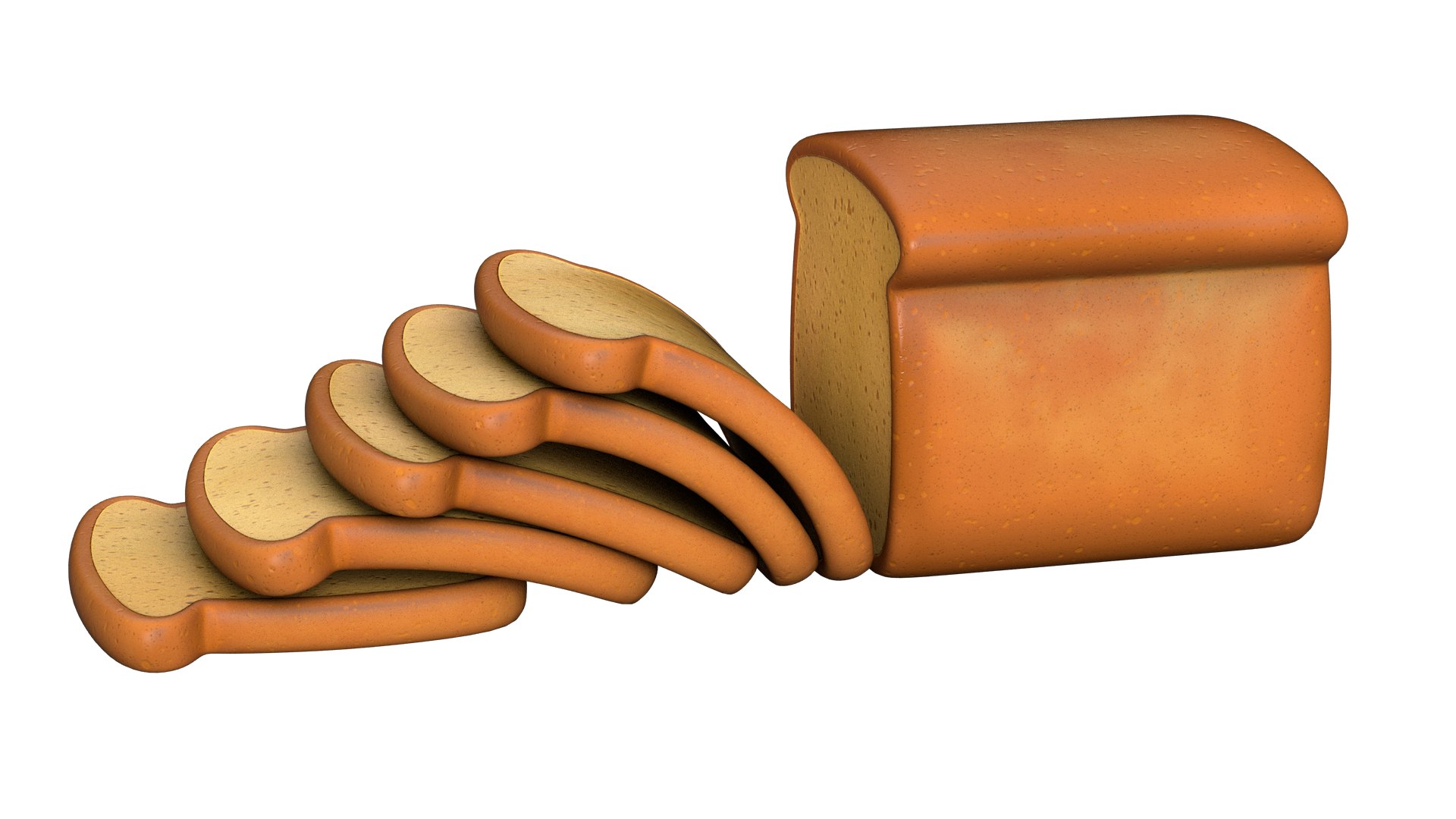Cartoon Bread Model - TurboSquid 2053670