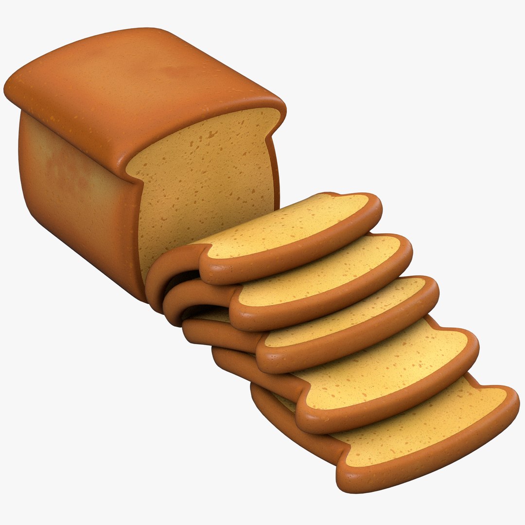Cartoon Bread model - TurboSquid 2053670