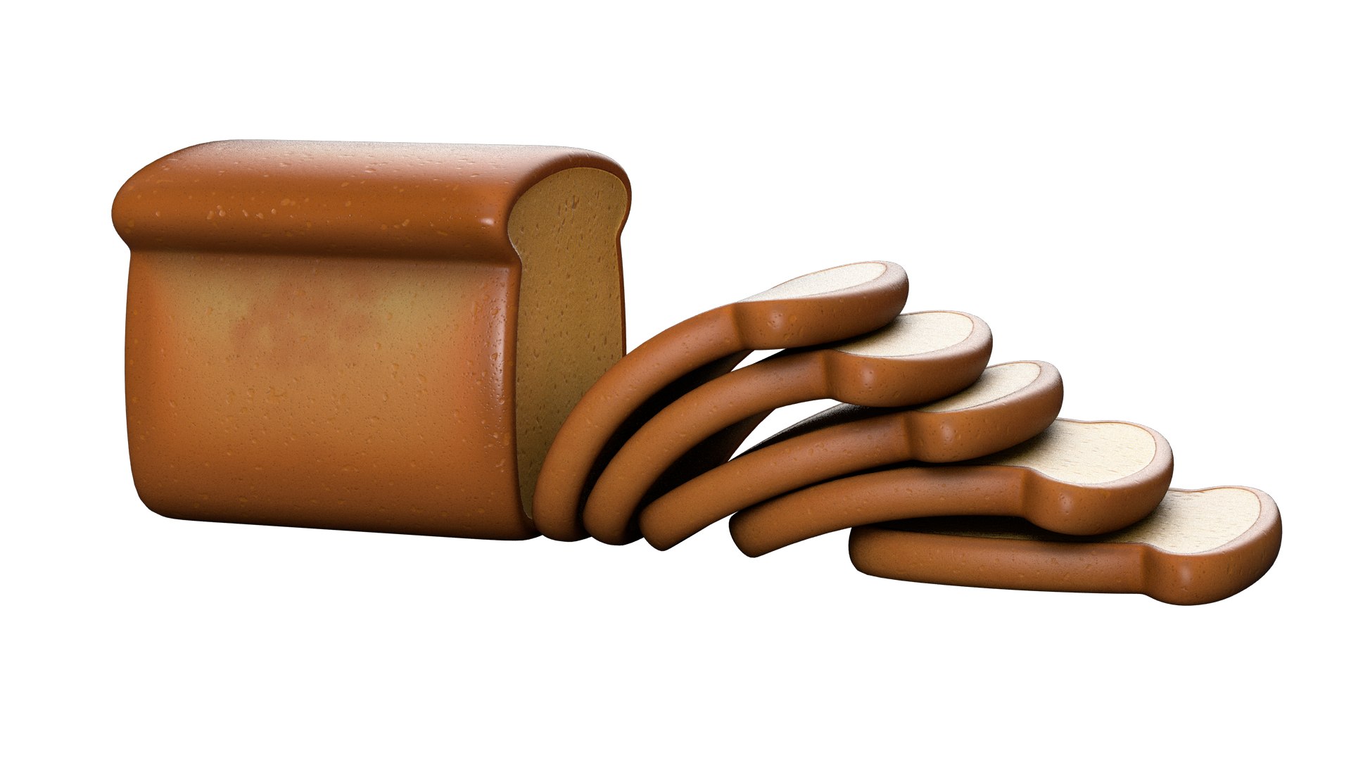 Cartoon Bread Model - TurboSquid 2053670