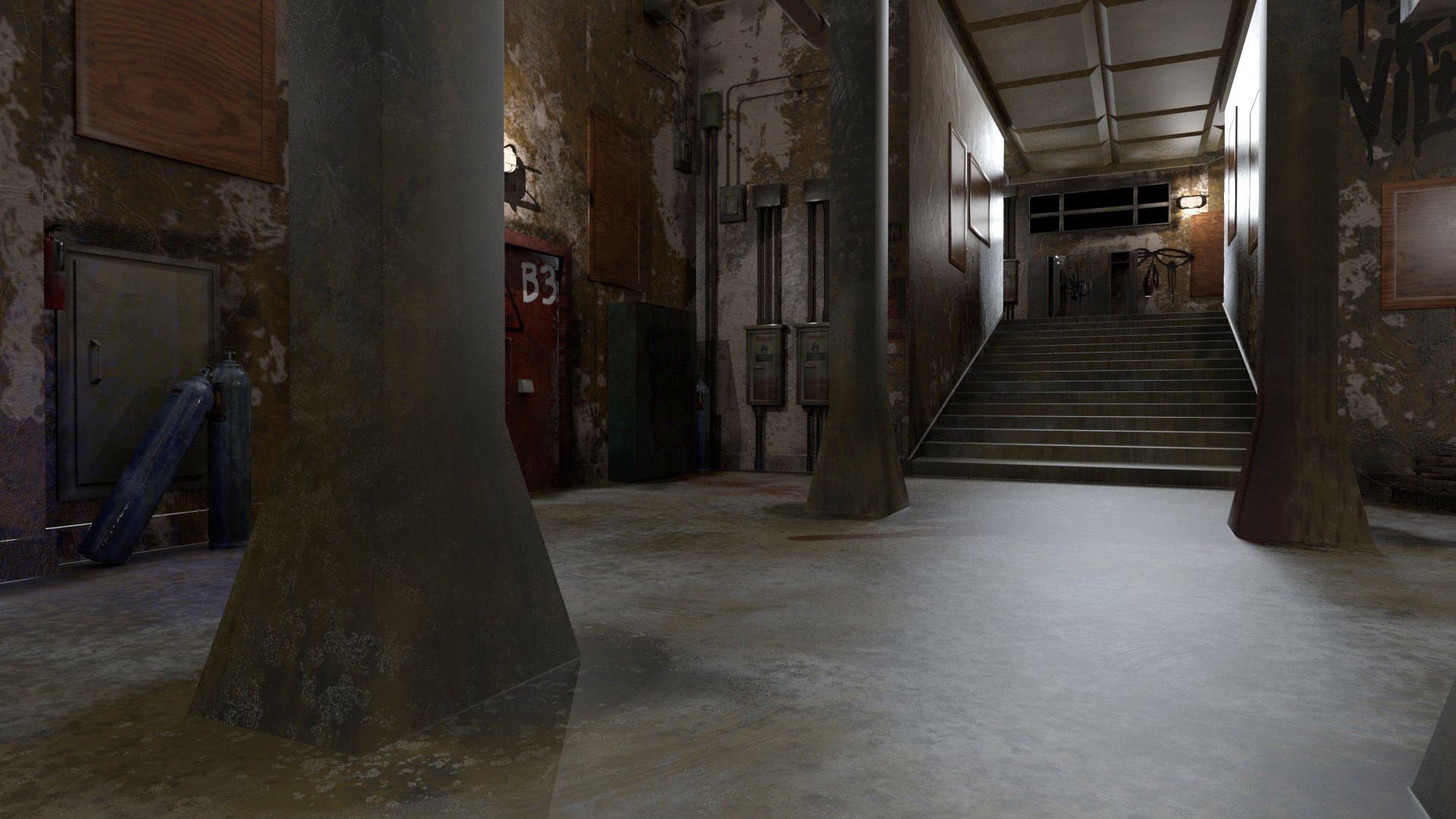 3D Old Corridor Level 3 Model - TurboSquid 2446375