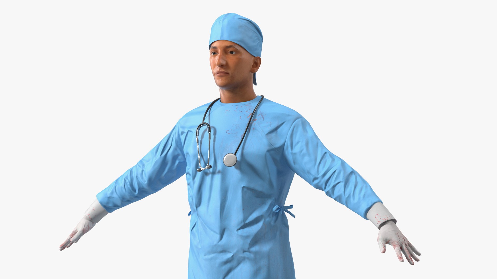 3D Blood Stained Surgeon Doctor Rigged for Maya model - TurboSquid 2164974