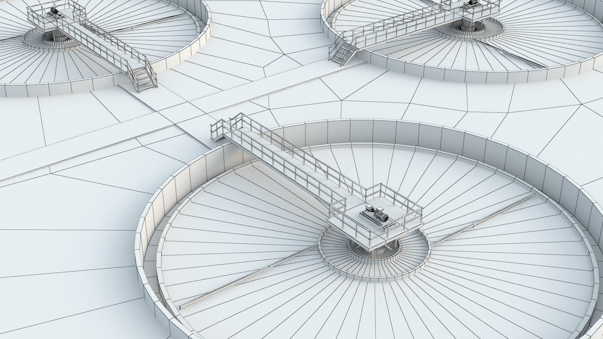 3D Model Waste Water Clarifiers PBR - TurboSquid 2249500