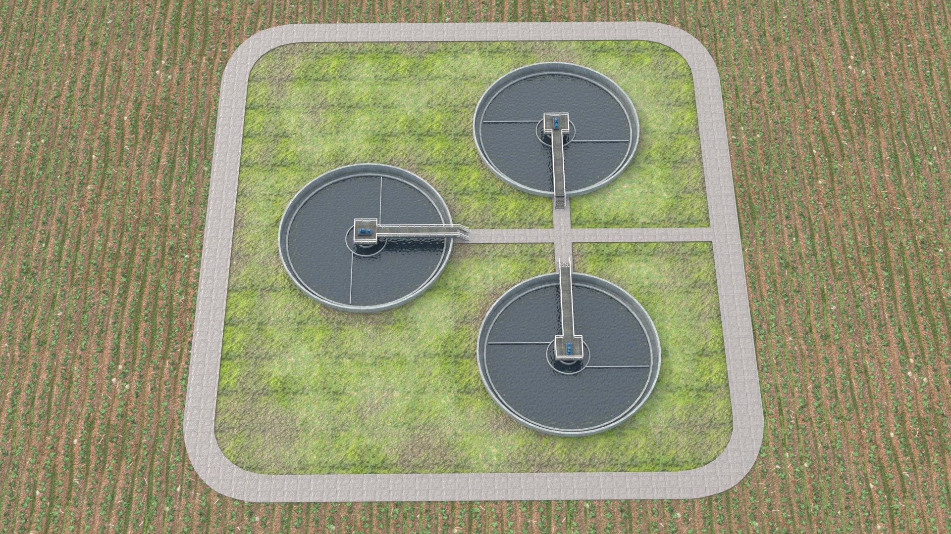 3D Model Waste Water Clarifiers PBR - TurboSquid 2249500