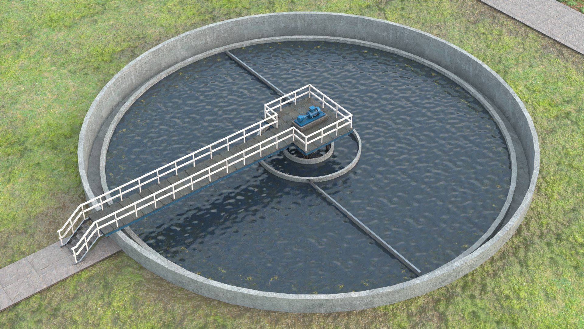 3D Model Waste Water Clarifiers PBR - TurboSquid 2249500