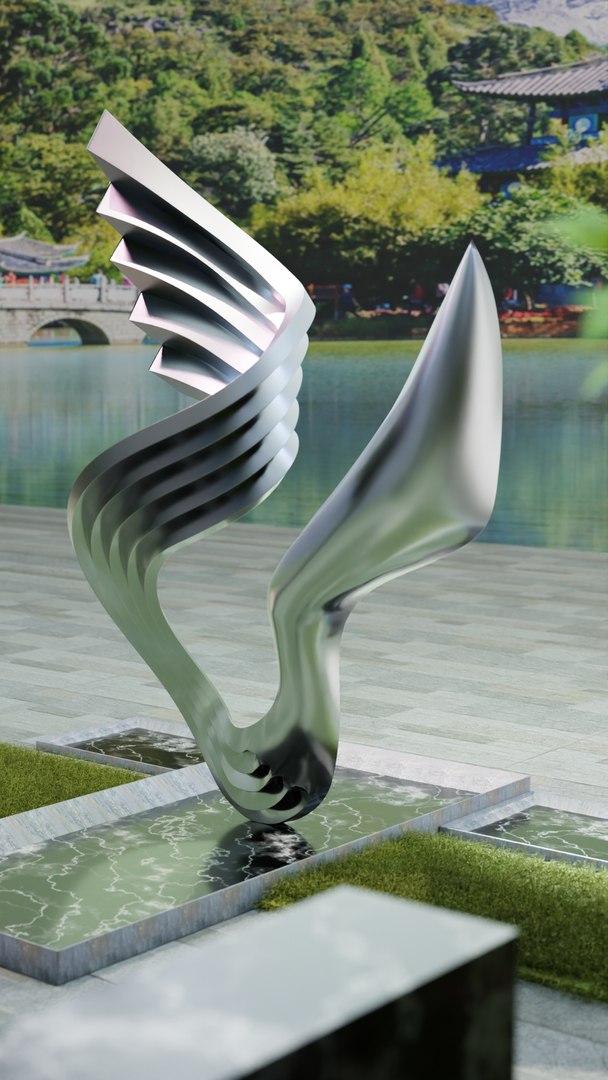 3D Stainless Steel Sculpture Artwork - TurboSquid 2211059