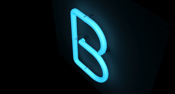 Neon letter b light 3D model - TurboSquid 1625967