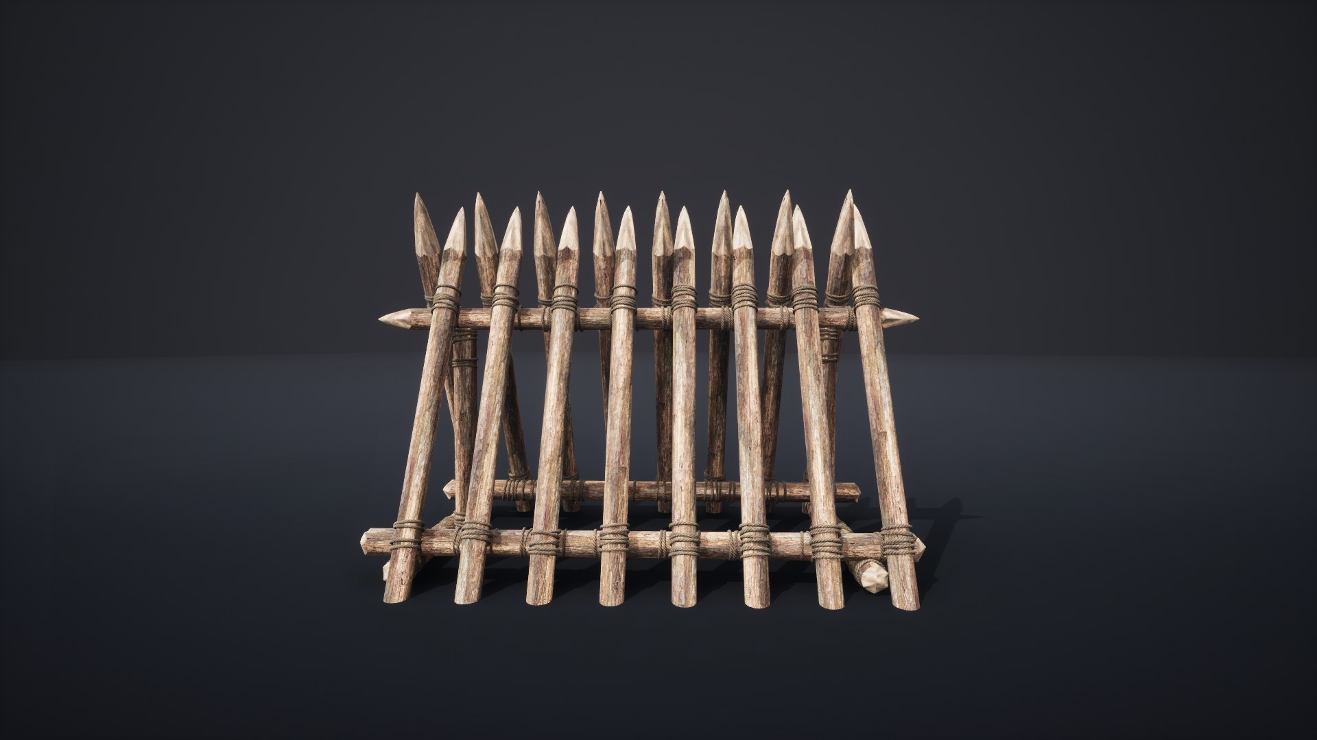 3D PALISADE WALL BARRIER BARRICADE DAM WOODEN MEDIEVAL VILLAGE FORT ...