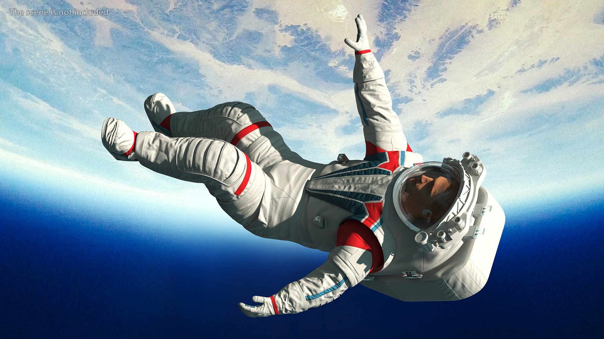 Futuristic Spacesuit On Astronaut Falling Pose Fur 3D - TurboSquid 2112723