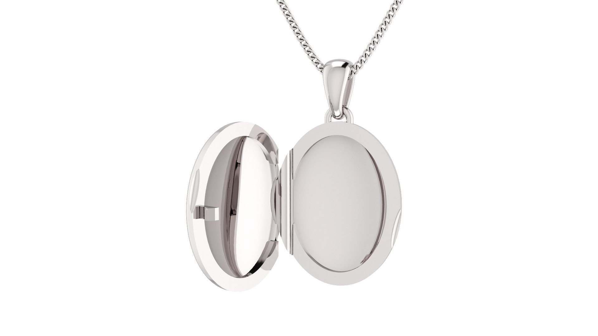 Simple Oval Locket Pendant Necklace 3D Model - TurboSquid 2163425