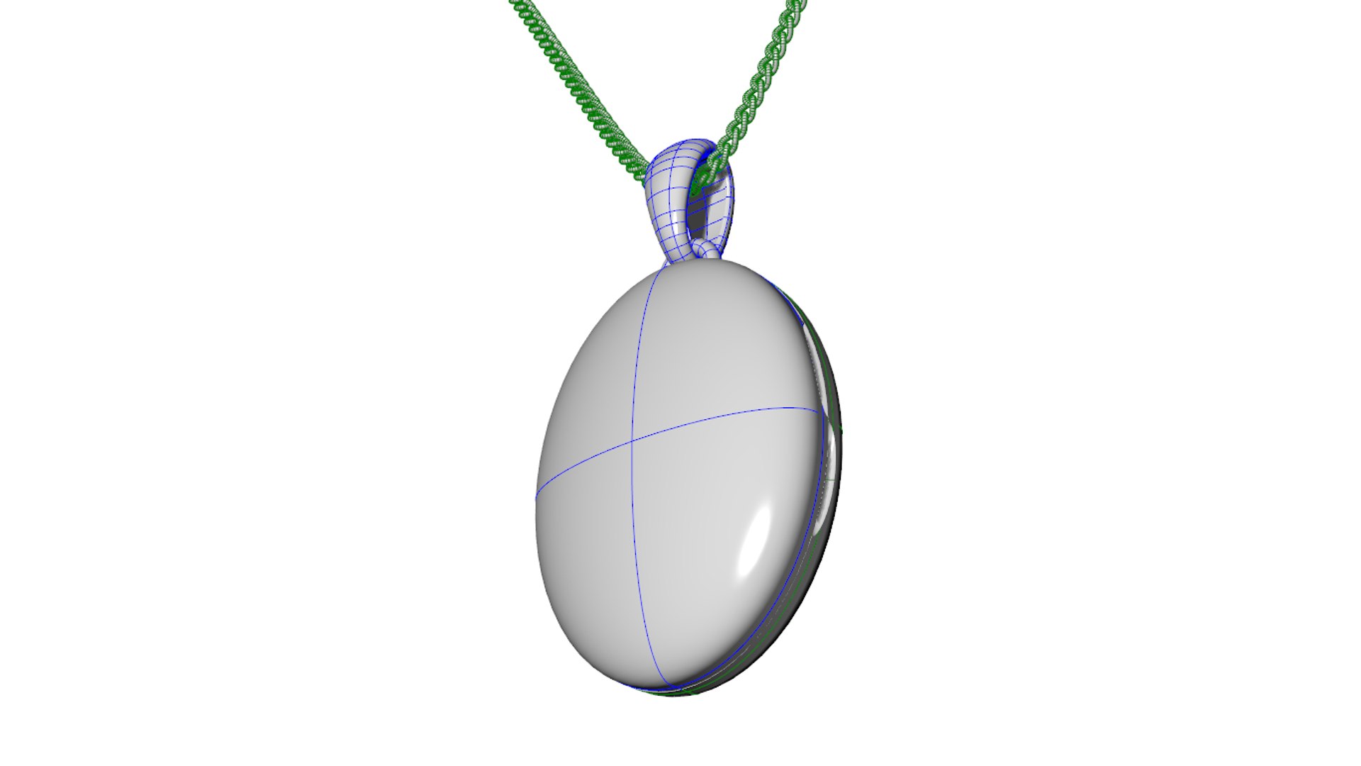 Simple Oval Locket Pendant Necklace 3D Model - TurboSquid 2163425