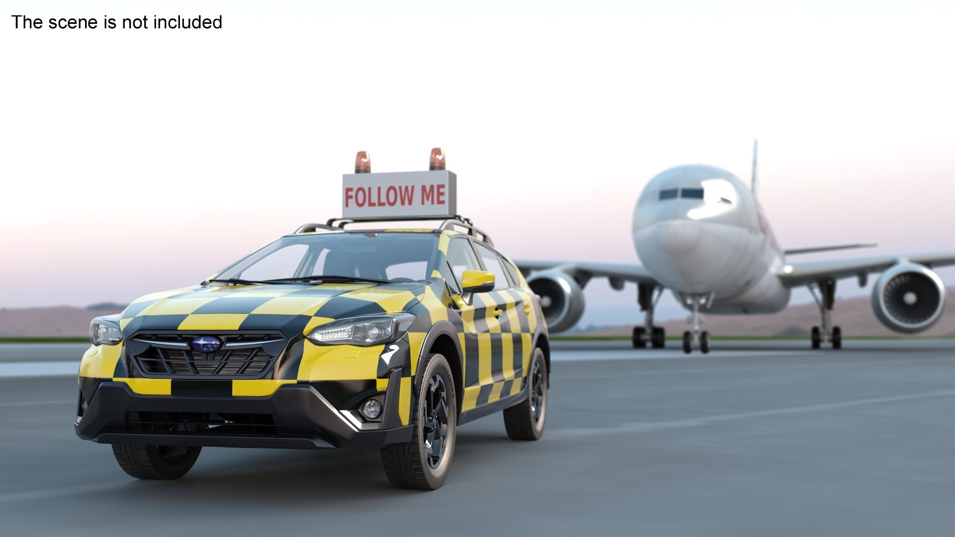 Subaru XV Airport Follow Me Vehicle 3D Model - TurboSquid 2344622