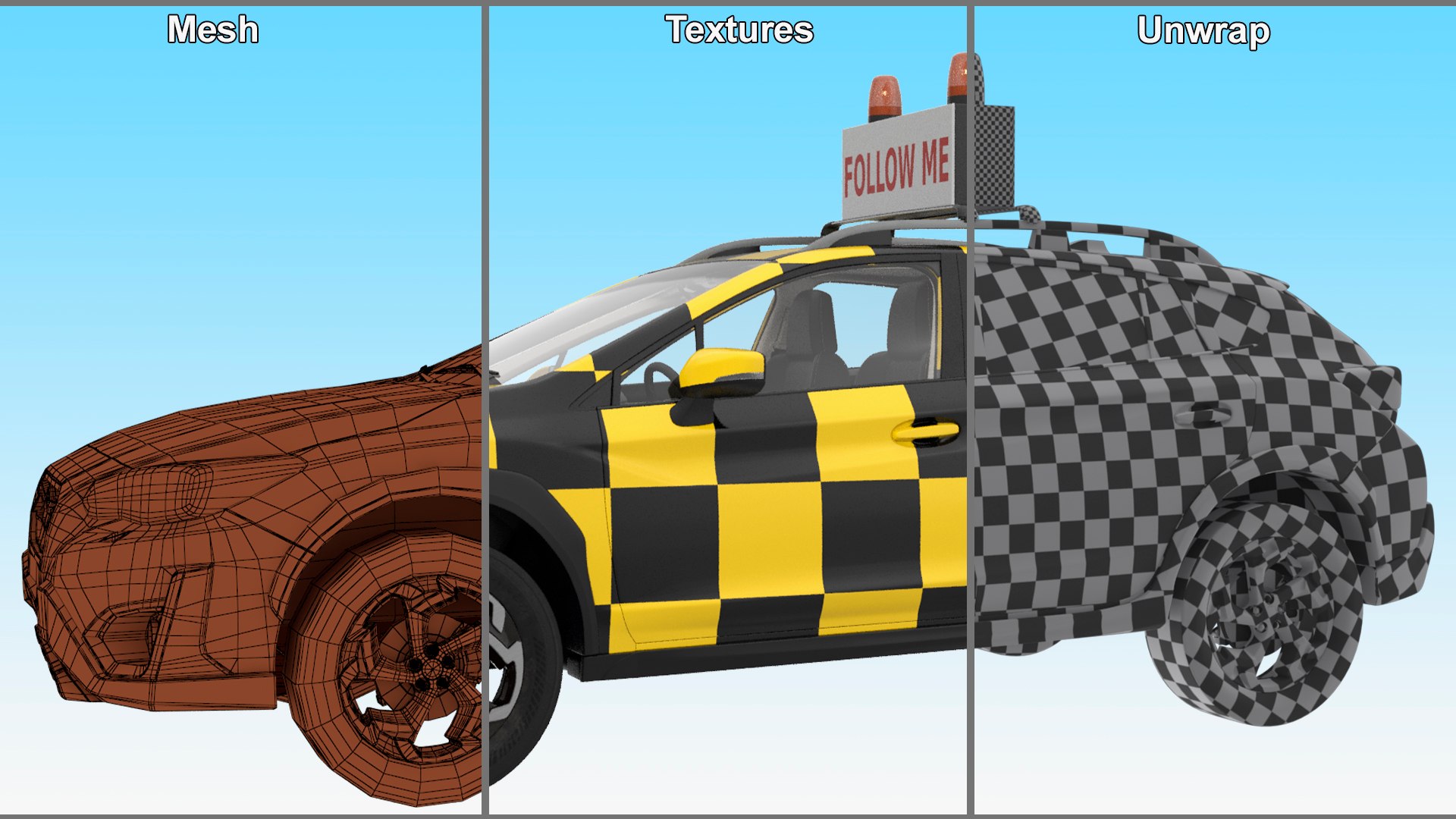 Subaru XV Airport Follow Me Vehicle 3D Model - TurboSquid 2344622