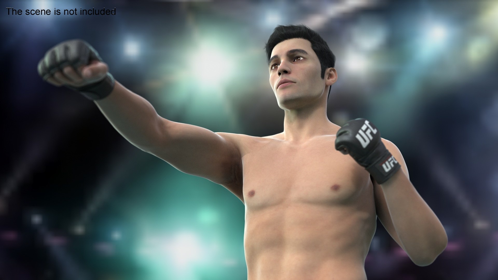 3D UFC MMA Fighter In Kicking Stance Fur Model - TurboSquid 2334003