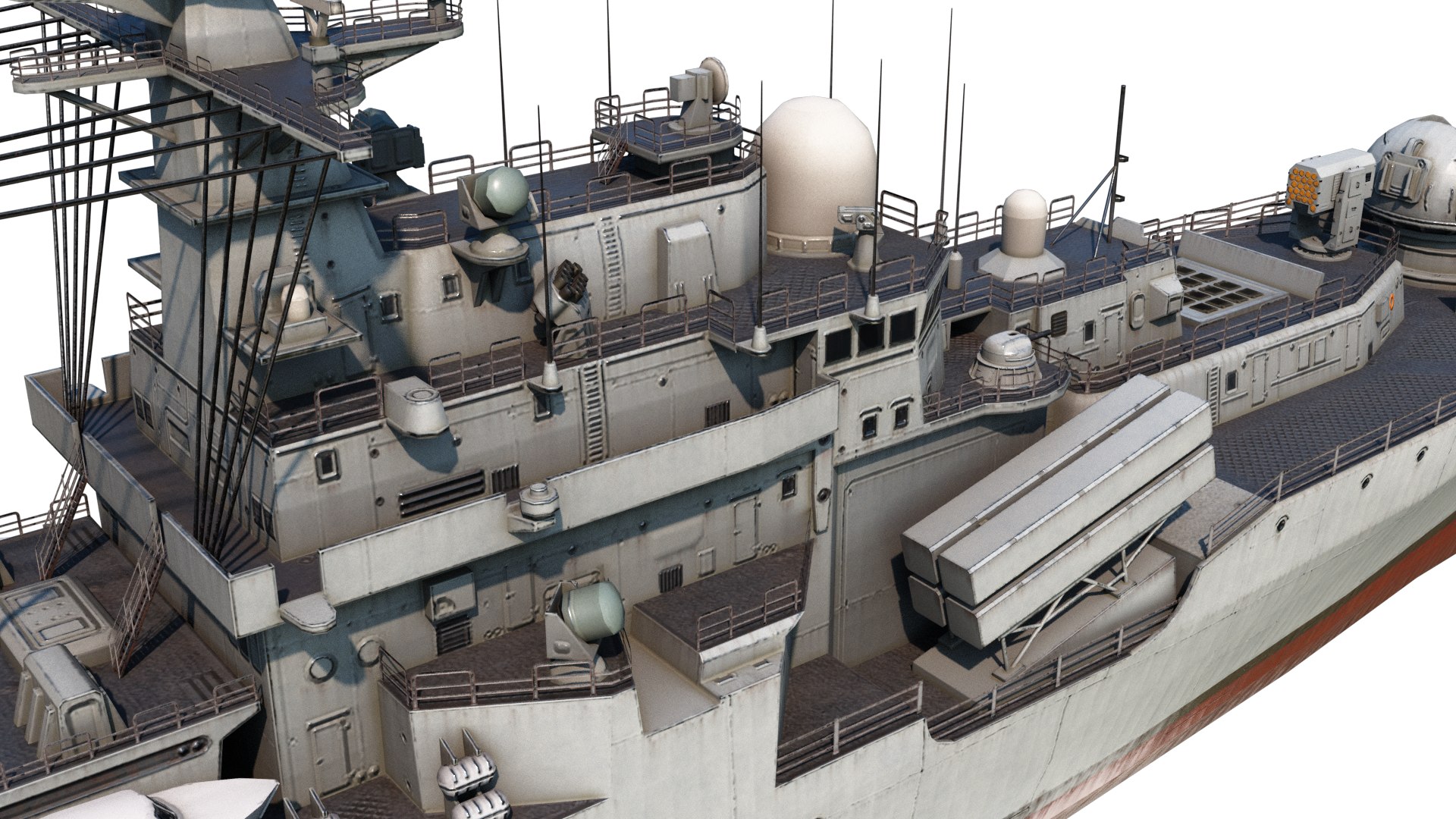 The Modified Hangzhou Ship DDG136 956EM Sovremenny-class 3D Model ...