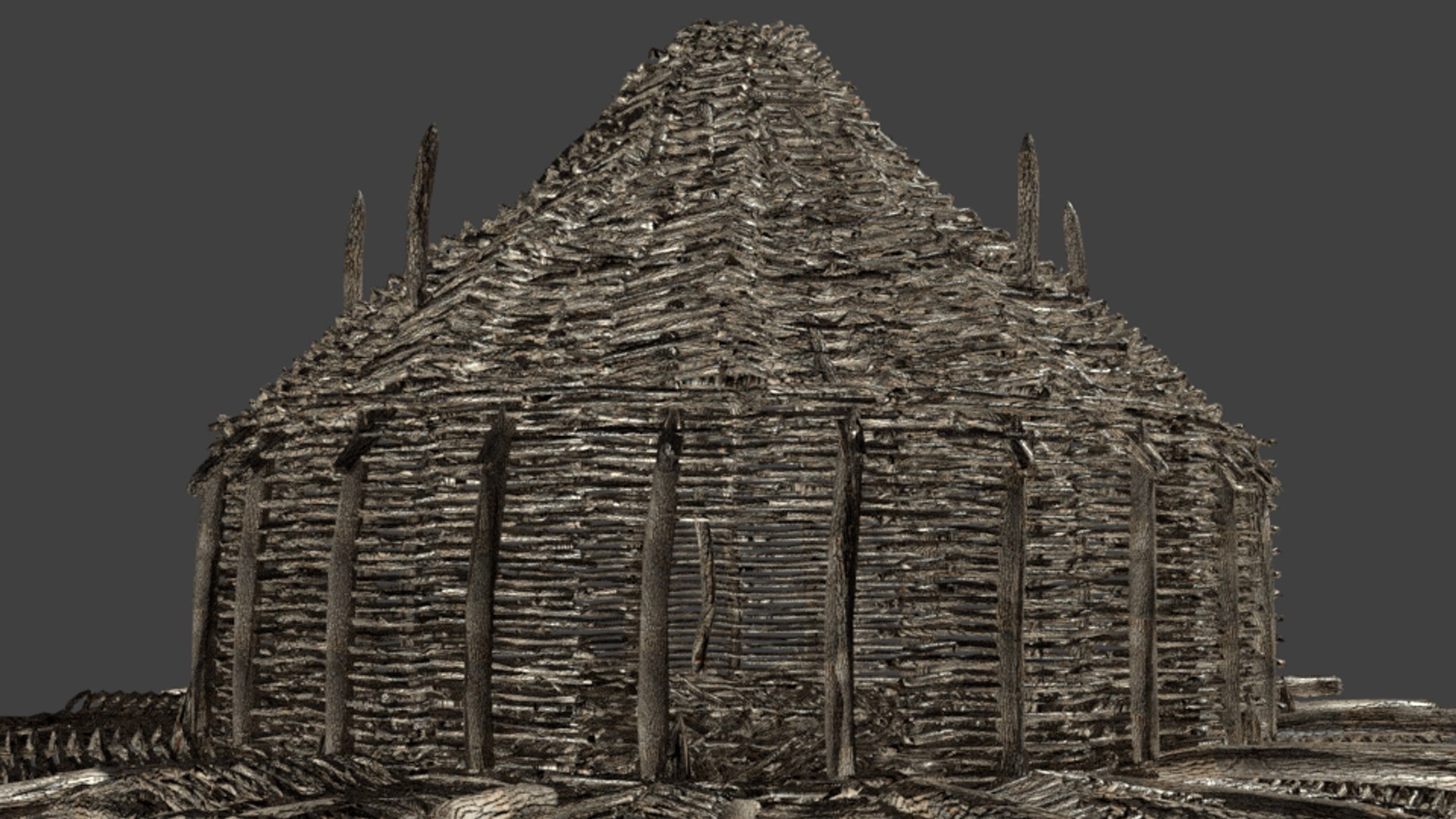 3D Prehistoric Wooden House - TurboSquid 1155653