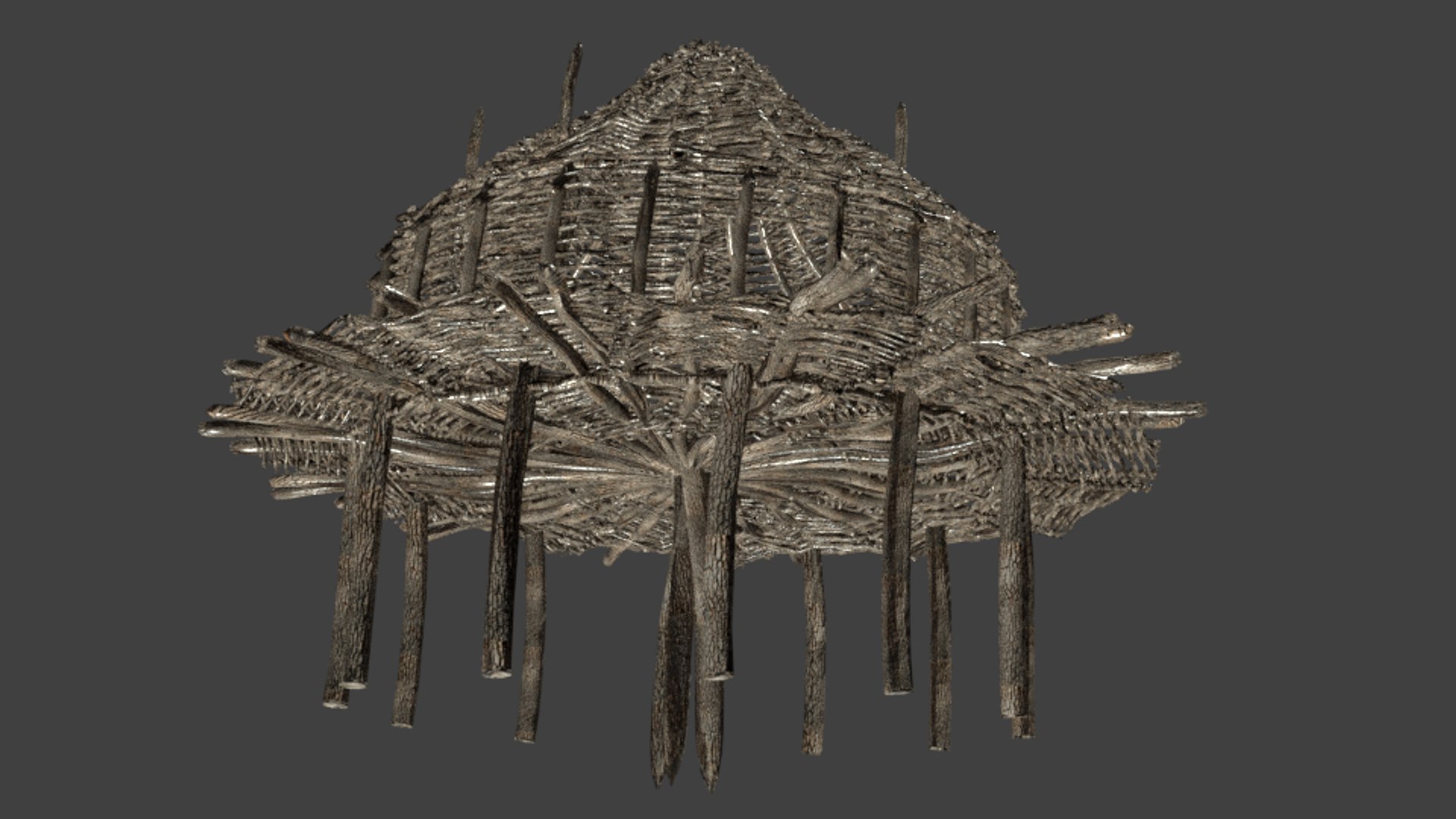 3D Prehistoric Wooden House - TurboSquid 1155653