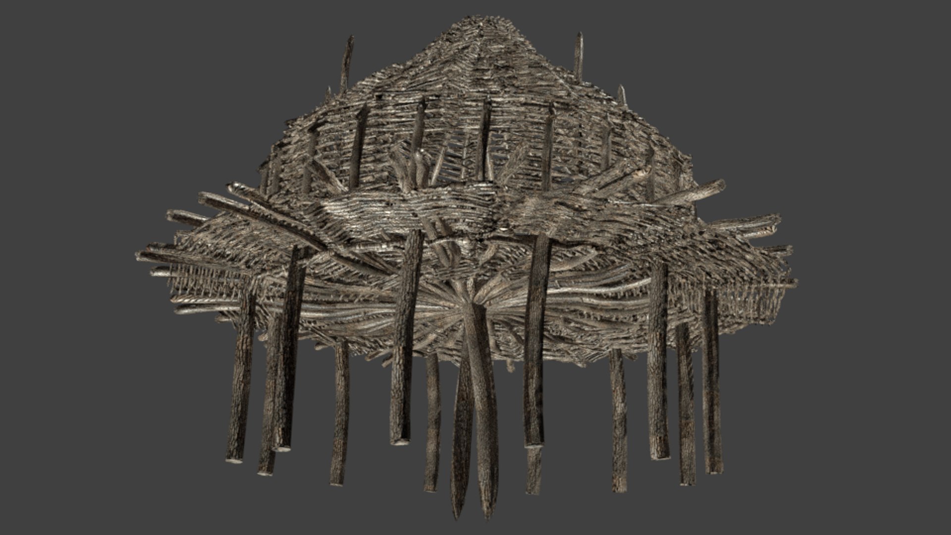 3D Prehistoric Wooden House - TurboSquid 1155653