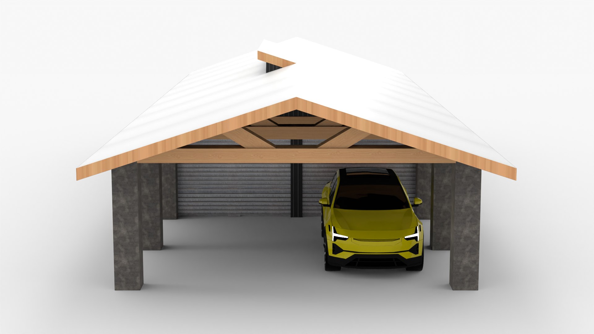 Modern Carport And Storage Unit 3D Model - TurboSquid 2261081