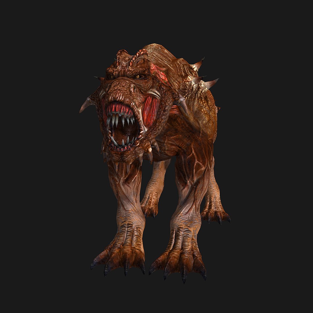 Monster Dog Rigged Skin 3d Model