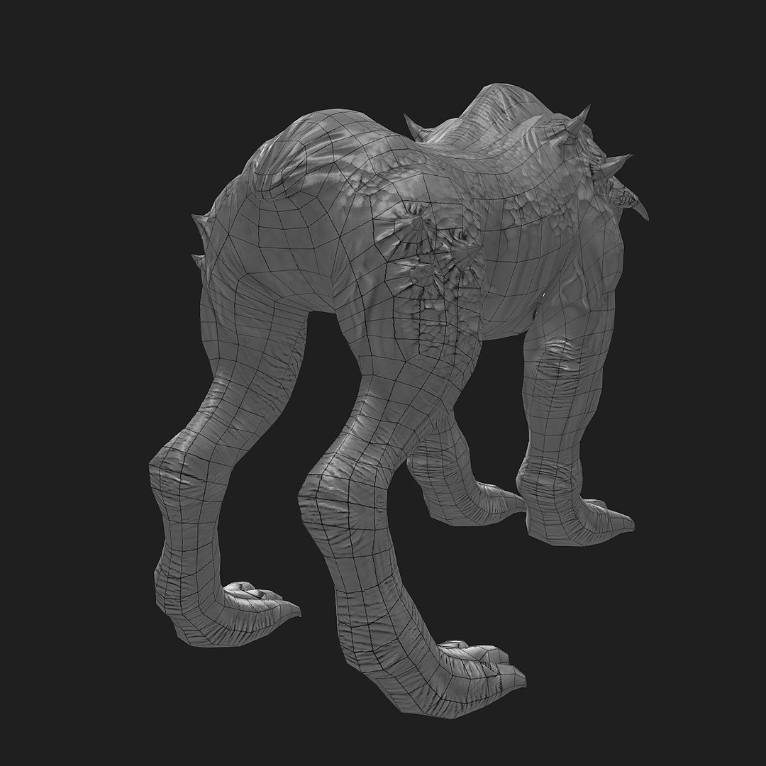 Monster Dog Rigged Skin 3d Model