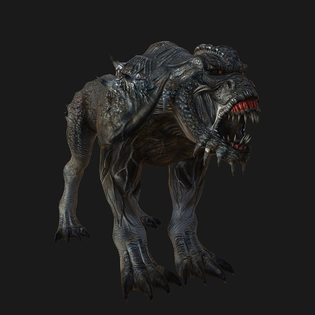 Monster Dog Rigged Skin 3d Model