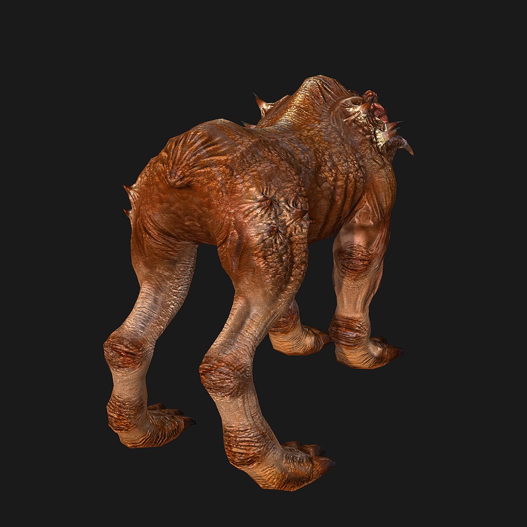 Monster Dog Rigged Skin 3d Model