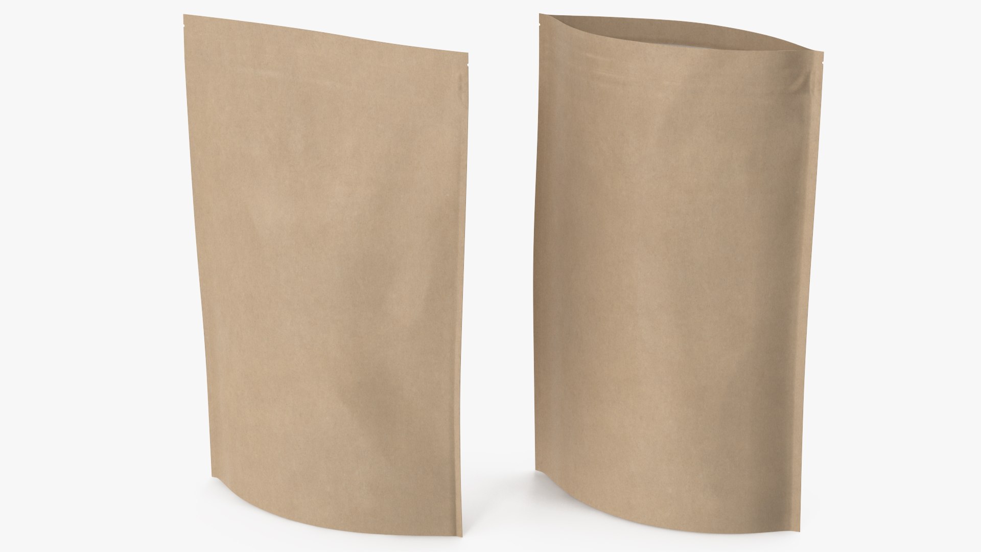 3D Zipper Kraft Paper Bags Model - TurboSquid 1713940
