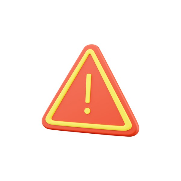 modelo 3d 3D red warning sign icon - TurboSquid 1935321