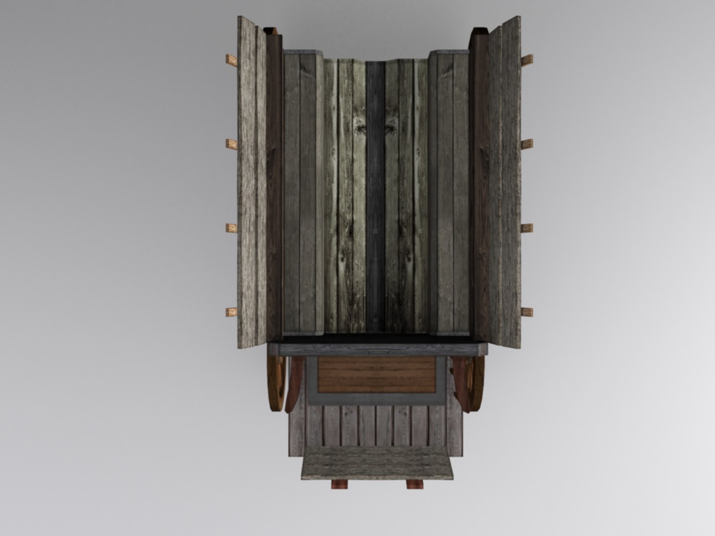 Medieval Low-poly Carriage 3d Model
