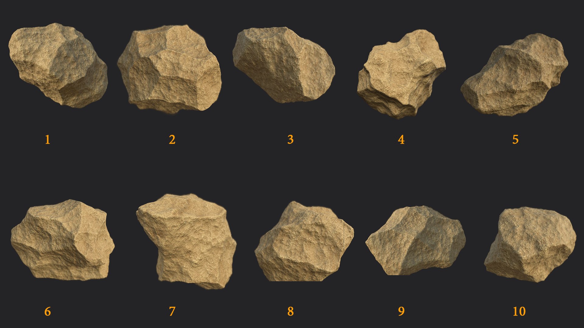 10 Rocks 4k 3D - TurboSquid 1298302
