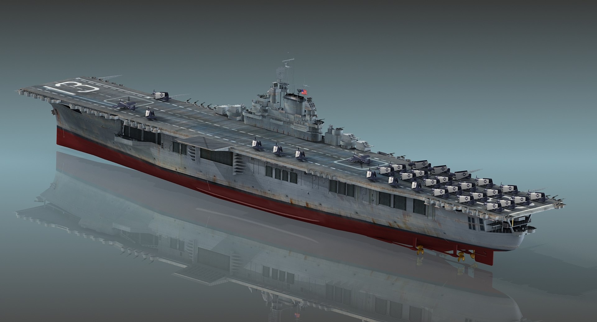 3D Uss Franklin Cv-13 Cv - TurboSquid 1413458