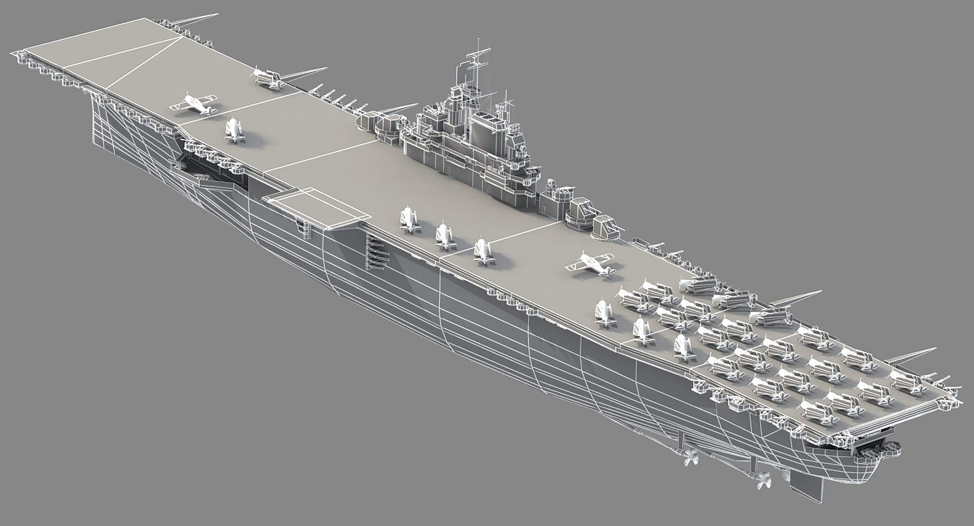 3D uss franklin cv-13 cv - TurboSquid 1413458