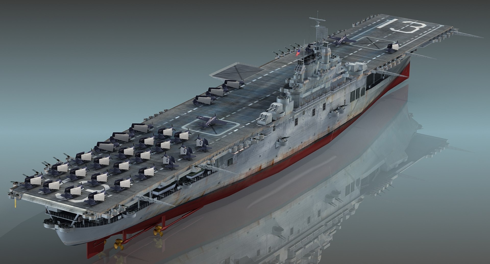 3D uss franklin cv-13 cv - TurboSquid 1413458